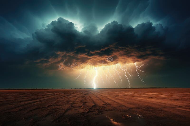 Lightning Thunderstorm Flash Over the Night Sky. Concept on Topic ...