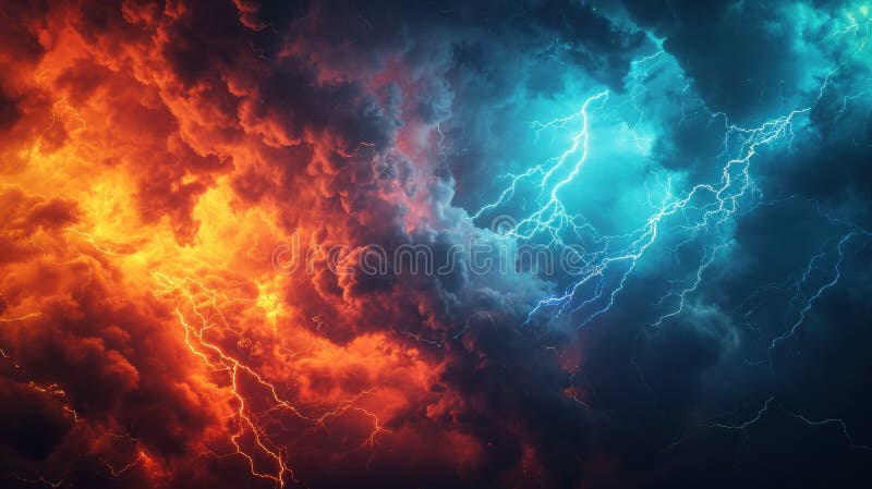 Lightning Thunderstorm Flash Over the Night Sky. Stock Illustration ...