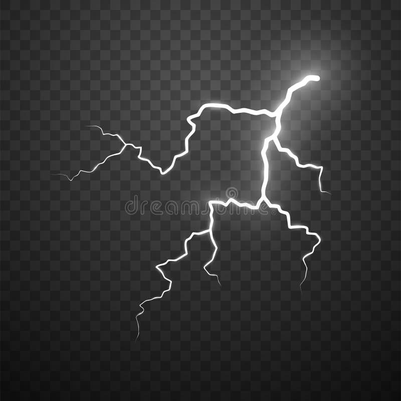 Lightning on Transparent Background. Vector Illustration Stock Vector ...
