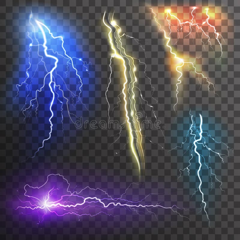 Lightning Icons Transparent Set Stock Illustrations – 418 Lightning ...