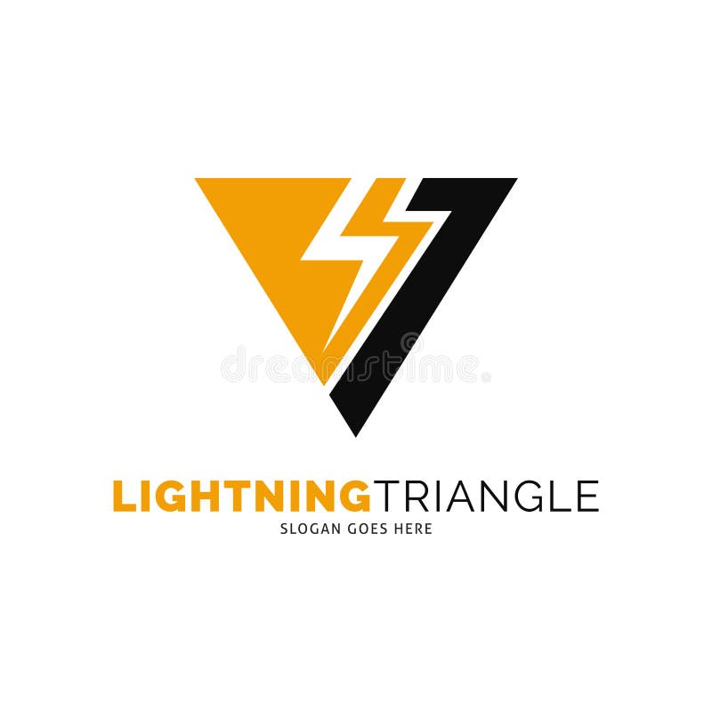 Lightning Triangle Icon Vector Logo Template Illustration Design Stock ...