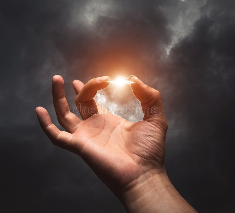 Lightning Fingers stock photo. Image of electricity, powerful - 10551192