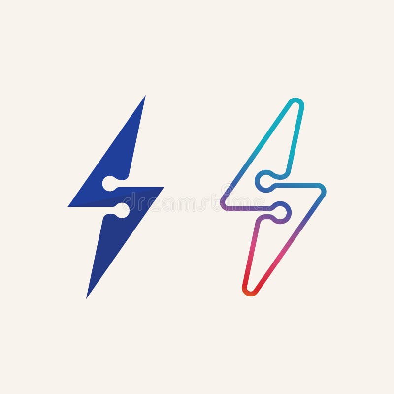 Lightning Vector Emblem with Powerful Thunderbolt Shape and Clean ...