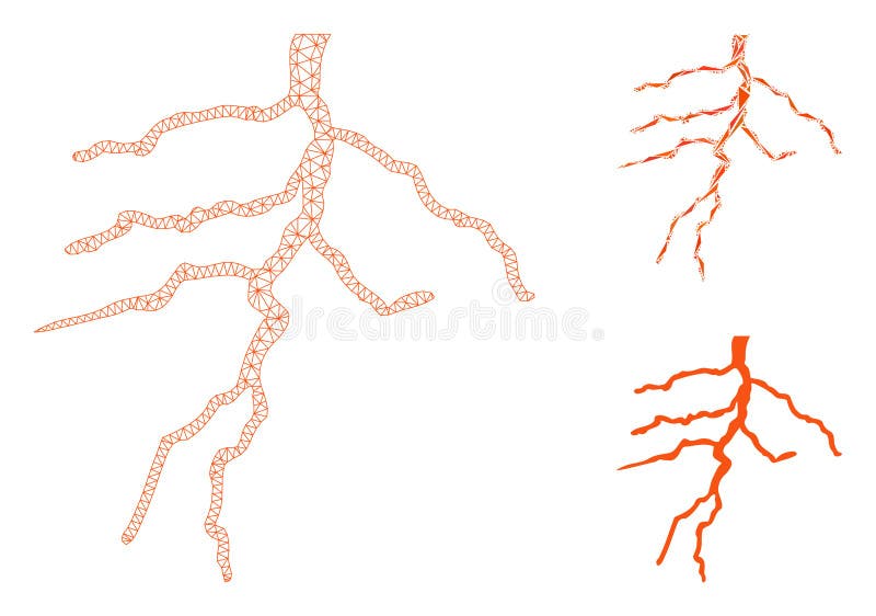 Lightning Vector Mesh Network Model and Triangle Mosaic Icon Stock ...