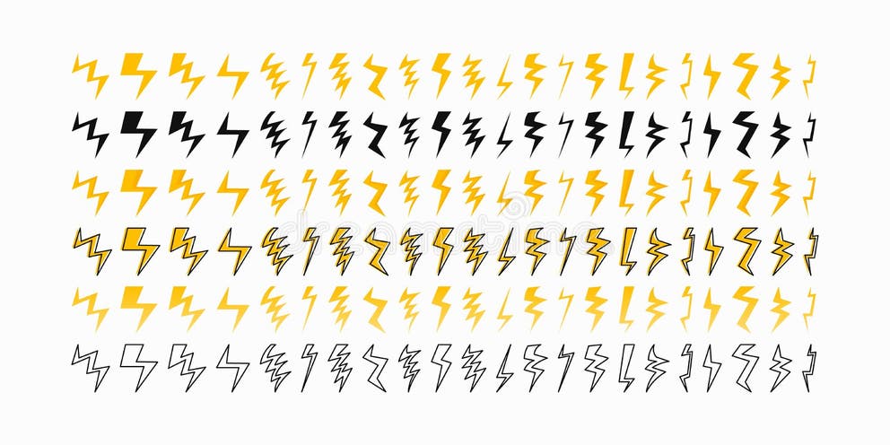 Simple Thunderbolt Symbols Stock Illustrations – 810 Simple Thunderbolt ...