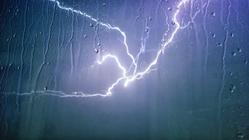Lightning View through the Window Stock Image - Image of stormy ...