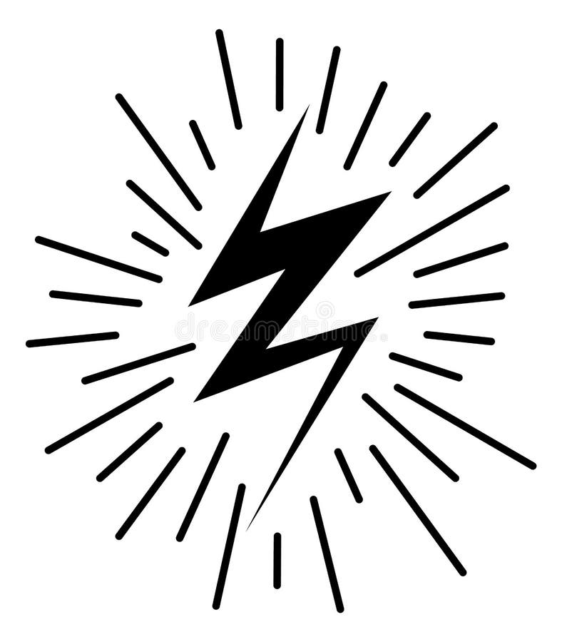 Lightning Vintage Round Logo. Light Bolt Symbol Stock Vector ...