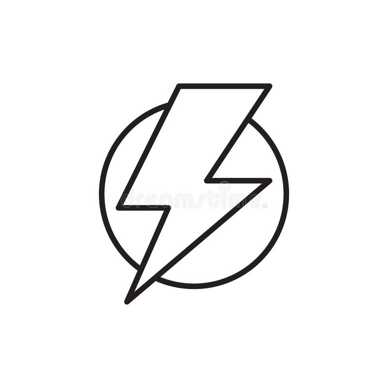 Lightningline in Thin Line Black Color. Flat Simple Vector Symbols ...