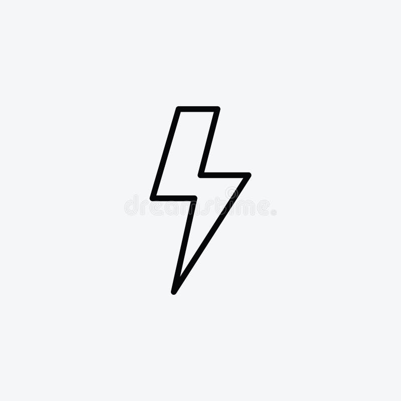 Lightningline in Thin Line Black Color. Flat Simple Vector Symbols ...