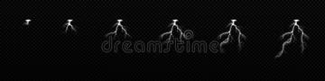 Lightnings Strikes Animation Sprite Sheet, Thunder Stock Vector ...
