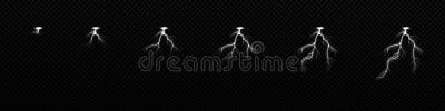 Lightnings Strikes Animation Sprite Sheet, Thunder Stock Vector ...