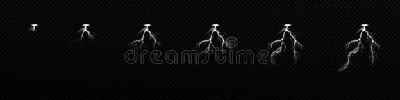 Lightnings Strikes Animation Sprite Sheet, Thunder Stock Vector ...