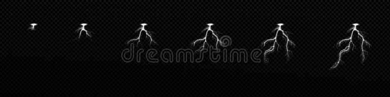Lightnings Strikes Animation Sprite Sheet, Thunder Stock Illustration ...