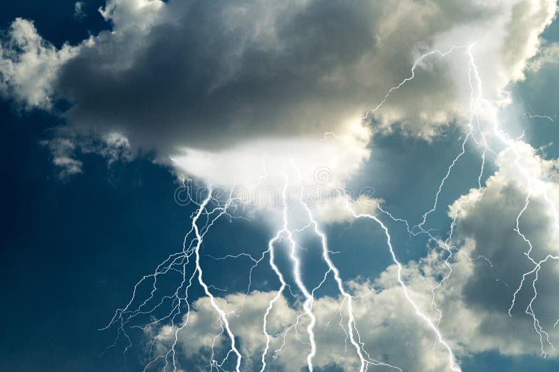 Lightnings and Thunder Bold Strike Stock Photo - Image of cloudy, black ...
