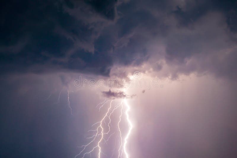 Lightnings and Thunder Bolt Strike Stock Image - Image of weather ...