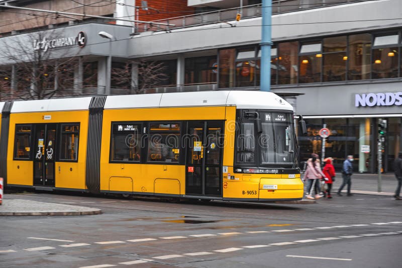 Lightrail Electric Tram in Mitte, Berlin, Germany Editorial Stock Image ...