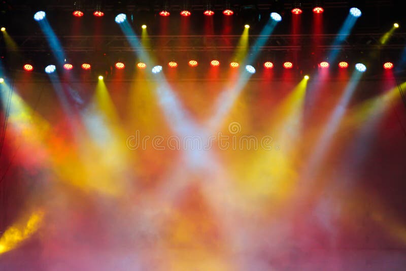 Concert Stage. Stage Lights. Colorful Background of Stage Lights. Stock ...