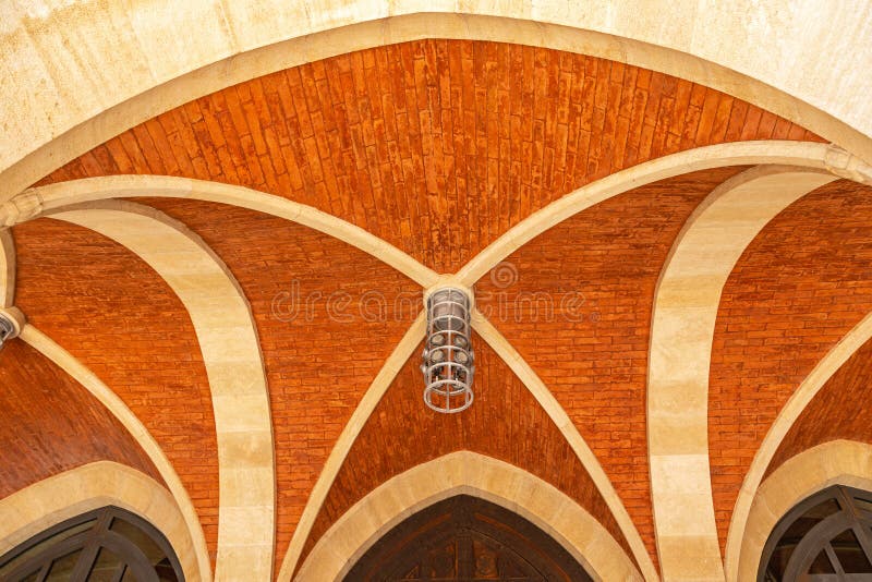 Lights Arch Ceiling stock image. Image of europe, arch - 184486427