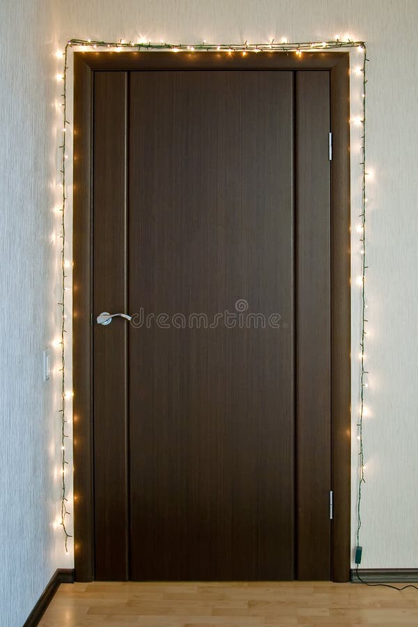 Lights around the door stock photo. Image of corridor - 12888968