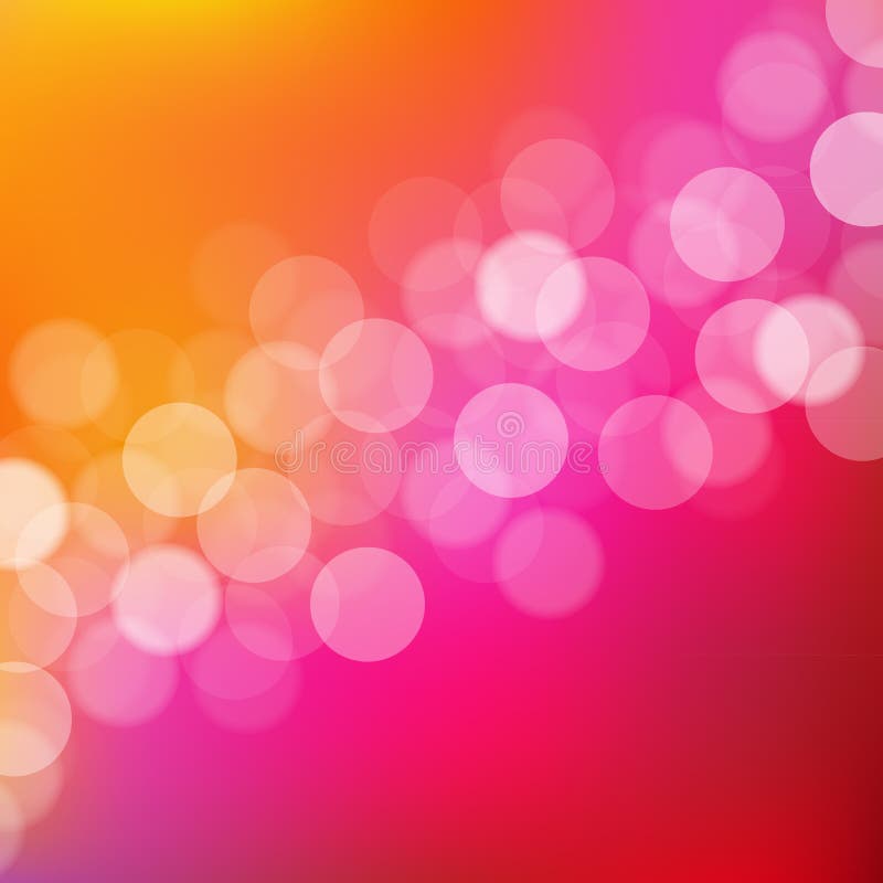 Lights Orange and Pink Background with Bokeh Stock Vector ...