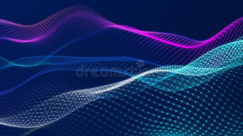Lights Background. Colored Music Wave. Big Data Digital Code ...