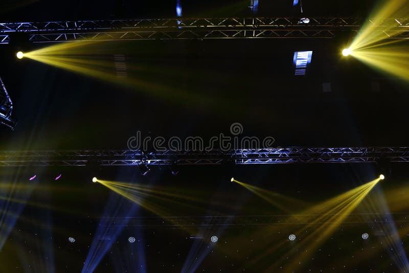 Lights Beams Spotlight Ray Moving Lighting on Rack Construction Stock ...