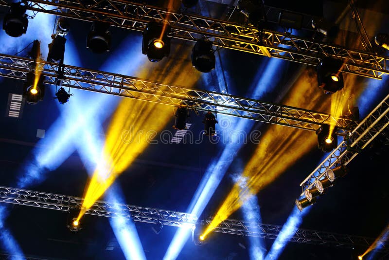 Lights Beams Spotlight Ray Moving Lighting on Rack Construction Stock ...