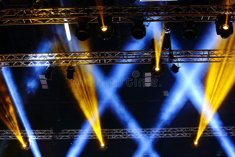 Lights Beams Spotlight Ray Moving Lighting on Rack Construction Stock ...