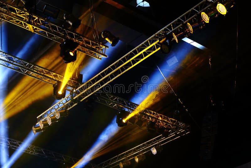 Lights Beams Spotlight Ray Moving Lighting on Rack Construction Stock ...