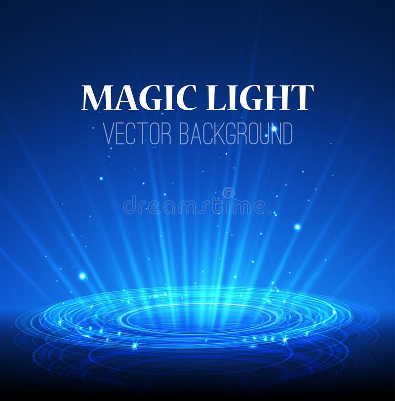 Lights on Blue Background, Abstract Magic Illustration Stock Vector ...