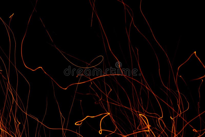 The Lights from the Bonfire Fly Up at Night Stock Photo - Image of ...