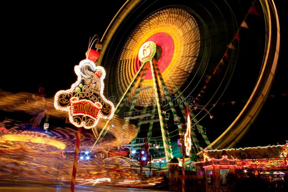 Lights at Carnival at Night Stock Image - Image of colourful, colored ...