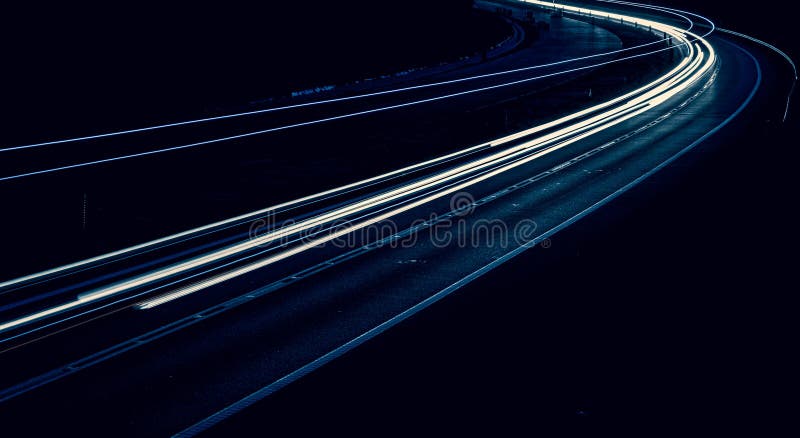 Lights of Cars Driving at Night. Long Exposure Stock Photo - Image of ...
