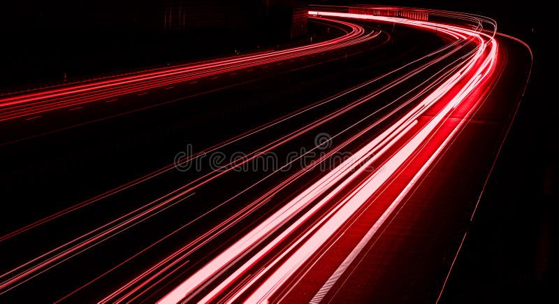 Lights of Cars Driving at Night. Long Exposure Stock Photo - Image of ...