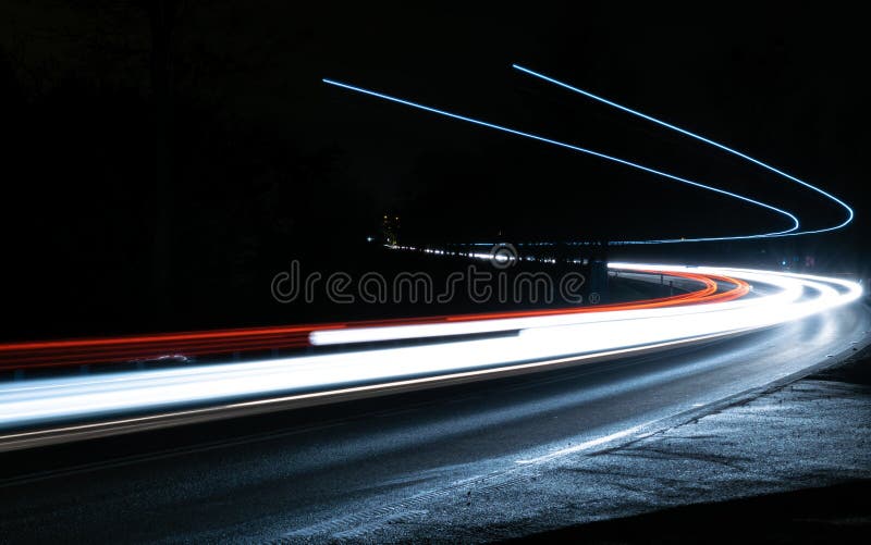 Lights of cars with night stock image. Image of road - 166688359