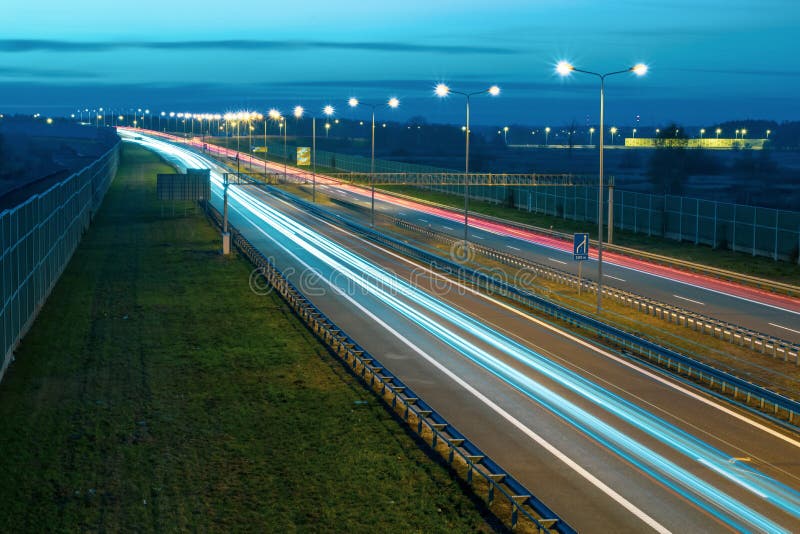 Lights of cars with night stock image. Image of trails - 169612029