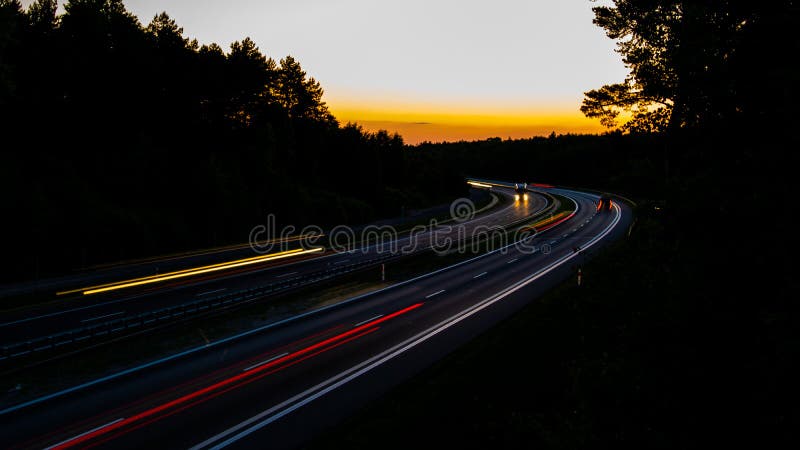Lights of cars with night stock image. Image of blurred - 223437485
