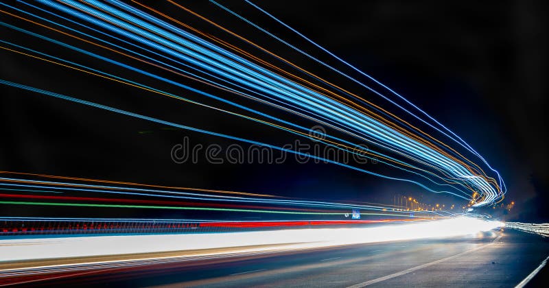 Lights of Cars with Night. Long Exposure Stock Image - Image of truck ...