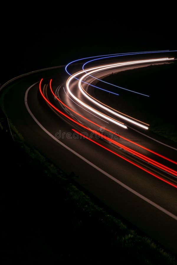Lights of Cars with Night. Long Exposure Stock Photo - Image of cars ...
