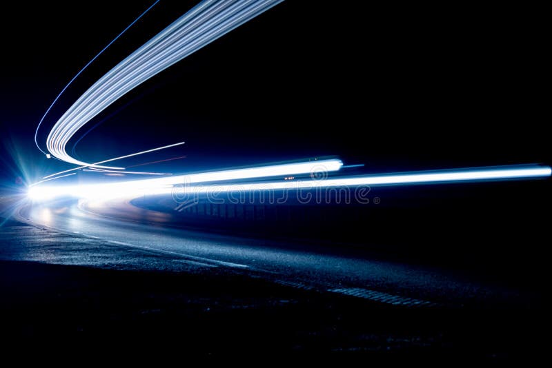 Lights of Cars with Night. Long Exposure Stock Image - Image of speed ...