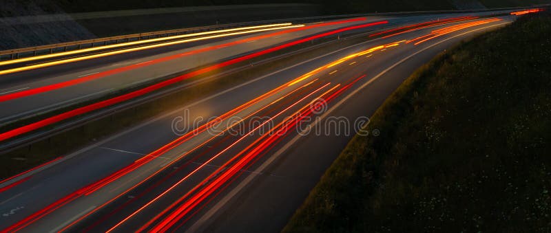 Lights of Cars with Night. Long Exposure Stock Image - Image of cars ...