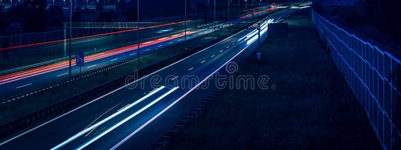 Lights of Cars with Night. Long Exposure Stock Image - Image of ...