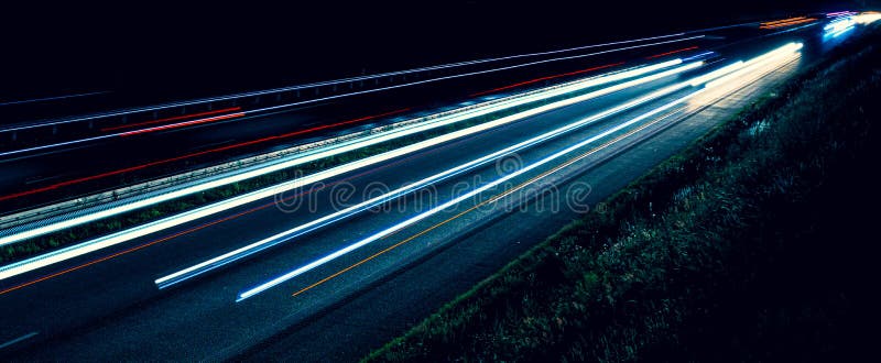 Lights of Cars with Night. Long Exposure Stock Photo - Image of cars ...