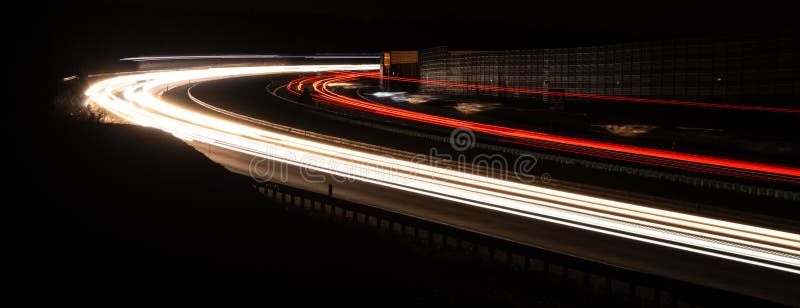 Lights of Cars with Night. Long Exposure Stock Photo - Image of speed ...