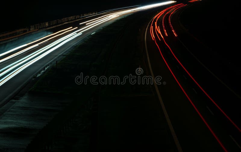 Lights of Cars with Night. Long Exposure Stock Image - Image of road ...