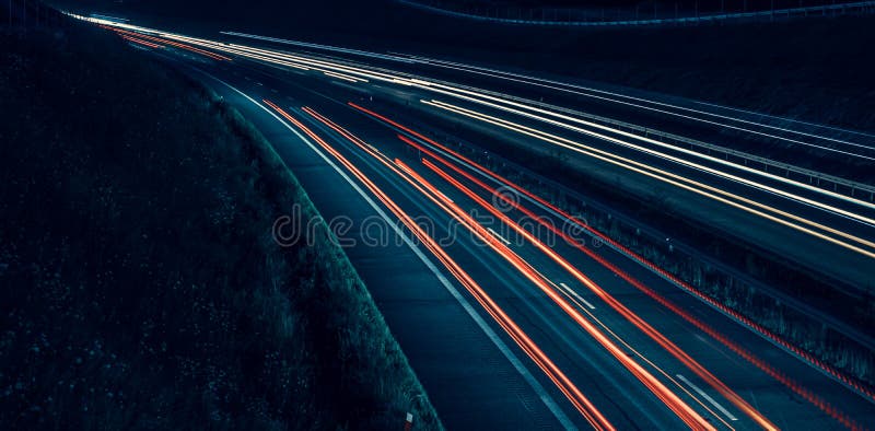 Lights of Cars with Night. Long Exposure Stock Image - Image of motion ...