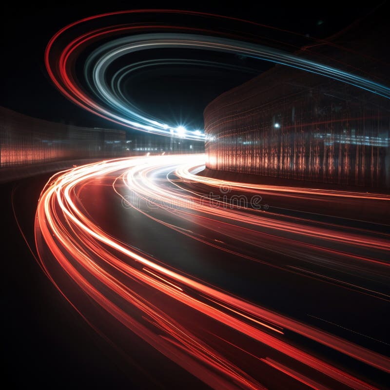 Lights of Cars with Night. Long Exposure Stock Image - Image of line ...