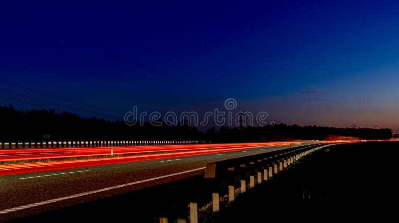 Lights of Cars with Night. Long Exposure, Light Lines Stock Image ...