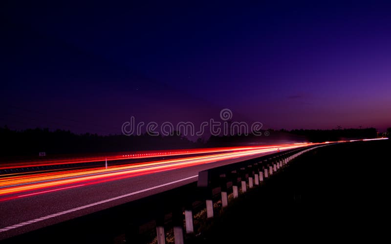 Lights of Cars with Night. Long Exposure, Light Lines Stock Photo ...