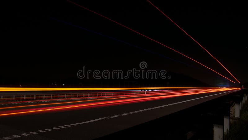 Lights of Cars with Night. Long Exposure, Light Lines Stock Image ...